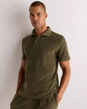 Quince Terry Towel Polo - Bayberry Olive