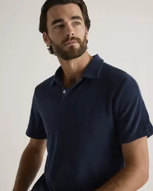 Quince Terry Towel Polo - Deep Navy