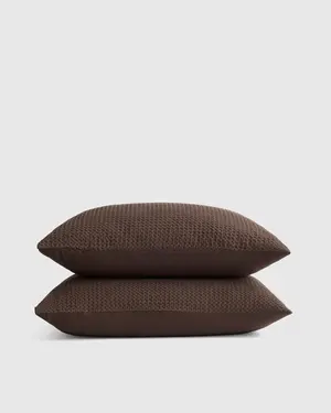 Quince Luxe Waffle Shams - Espresso