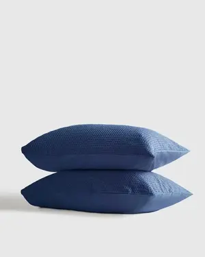 Quince Luxe Waffle Shams Indigo