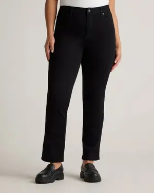 Quince Luna Stretch Slim Straight Jeans - Black