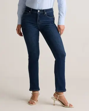 Quince Luna Stretch Slim Straight Jeans - Midnight Blue