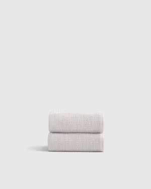 Quince Turkish Waffle Terry Hand Towel - Silver