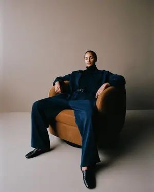 Quince Stretch Crepe Trench Coat - Navy