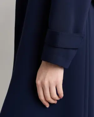 Quince Stretch Crepe Trench Coat - Navy