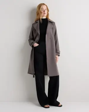 Quince Stretch Crepe Trench Coat - Overcast Grey