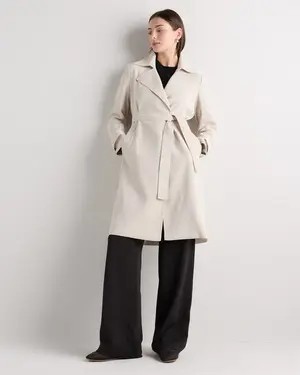 Quince Stretch Crepe Trench Coat Sand