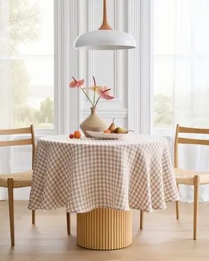 Quince European Linen Tablecloth - Cafe Gingham