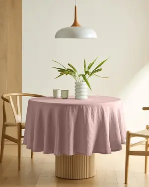 Quince European Linen Tablecloth Dusty Mauve