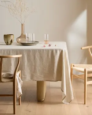 Quince European Linen Tablecloth - Flax
