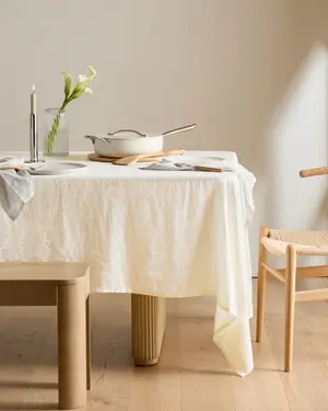Quince European Linen Tablecloth - Ivory