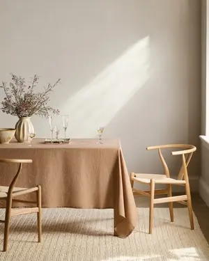 Quince European Linen Tablecloth - Latte