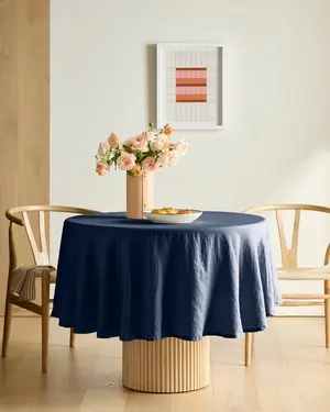 Quince European Linen Tablecloth - Navy