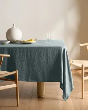 Quince European Linen Tablecloth Ocean