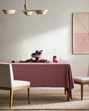 Quince European Linen Tablecloth Plum