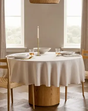 Quince European Linen Tablecloth Sand
