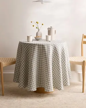 Quince European Linen Tablecloth - Willowleaf Gingham