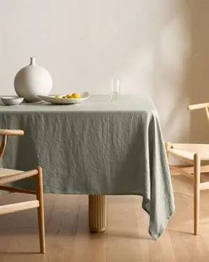 Quince European Linen Tablecloth Willowleaf