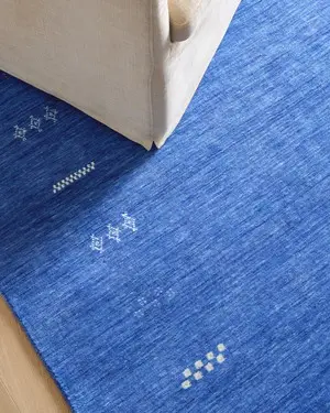 Quince Indie Hand-loomed Wool Rug - Blue