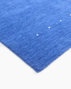 Quince Indie Hand-loomed Wool Rug - Blue