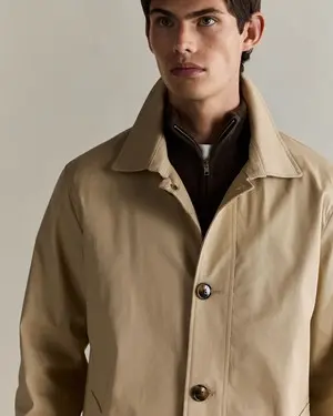 Quince Comfort Stretch Trench Coat - Light Khaki