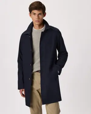 Quince Comfort Stretch Trench Coat - Navy
