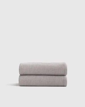 Quince Turkish Waffle Terry Bath Towel - Grey