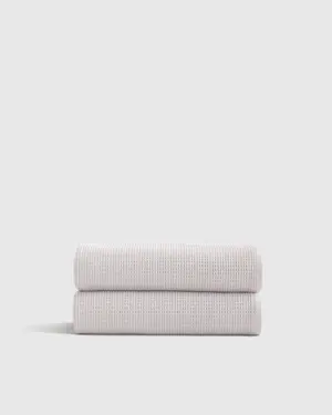 Quince Turkish Waffle Terry Bath Towel Silver