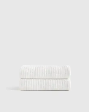 Quince Turkish Waffle Terry Bath Towel - White