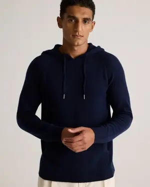 Quince Mongolian Cashmere Full-zip Hoodie Jacket - True Navy