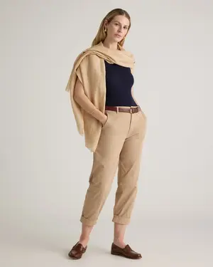 Quince 100% European Linen Scarf - Beige