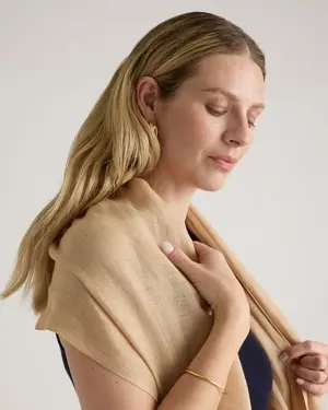 Quince 100% European Linen Scarf - Beige