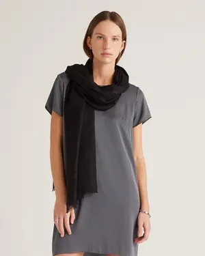 Quince 100% European Linen Scarf - Black