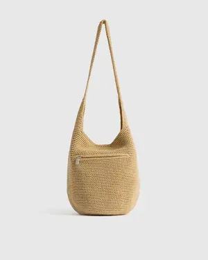 Quince Hand Crochet Hobo Shoulder Bag - Natural