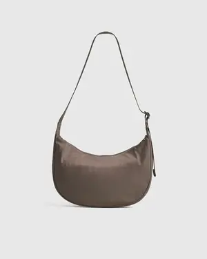 Quince Revive Nylon Crescent Shoulder Bag - Ash Grey