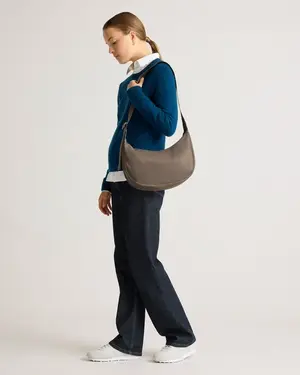 Quince Revive Nylon Crescent Shoulder Bag - Ash Grey