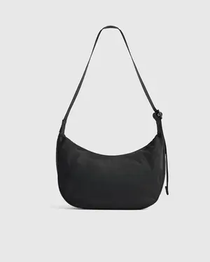 Quince Revive Nylon Crescent Shoulder Bag - Black