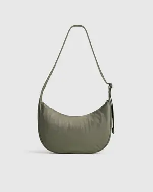 Quince Revive Nylon Crescent Shoulder Bag - Olive