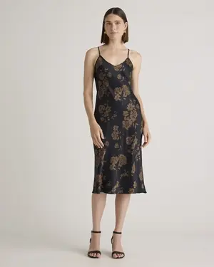 Quince Quince Washable Silk Maxi Skirt Caper Eclipse