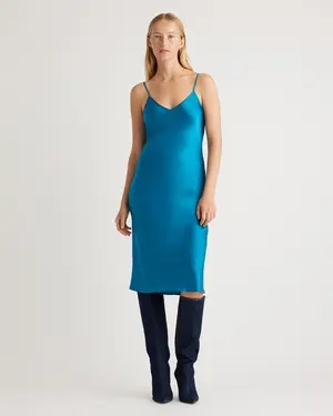 Quince Quince Mulberry Silk Midi Slip Dress Celestial
