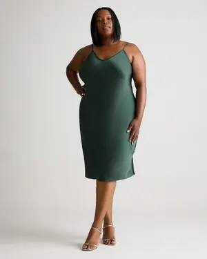 Quince Washable Silk Maxi Skirt - Forest Green