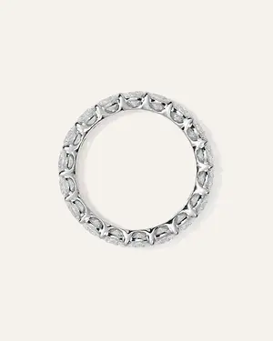 Quince Lab Grown Diamond Round Eternity Band Ring In Recycled Gold Or - White Gold