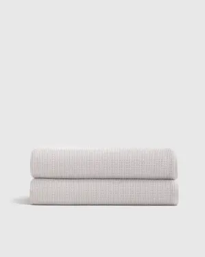 Quince Turkish Waffle Terry Bath Sheet - Silver