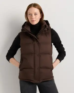 Quince Responsible Down Puffer Vest - Hot Fudge