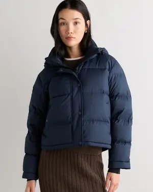 Quince Cropped Puffer Jacket - Atlas Navy