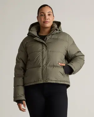 Quince Cropped Puffer Jacket - Faded Cargo