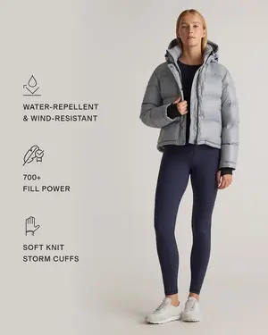 Quince Cropped Puffer Jacket - Feather Grey
