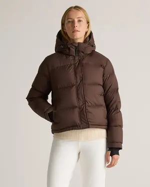 Quince Cropped Puffer Jacket - Hot Fudge