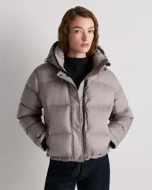 Quince Cropped Puffer Jacket - Morel Grey