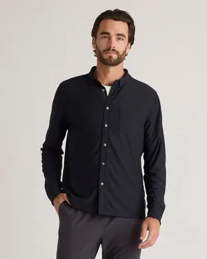 Quince Propique Performance Button Down Shirt - Black